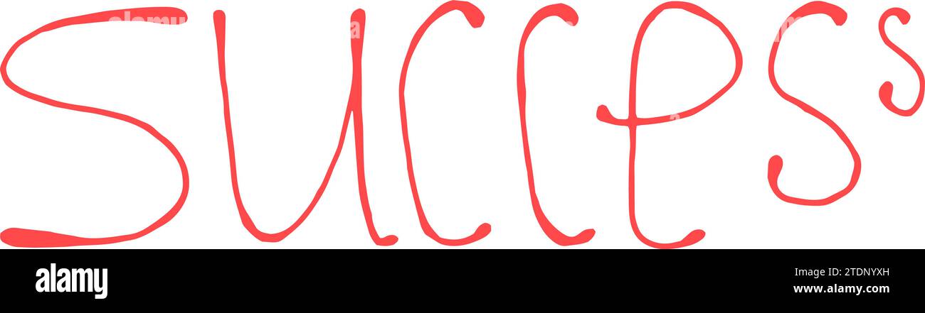 Success handwritten lettering. Paint brush careless inscription ...