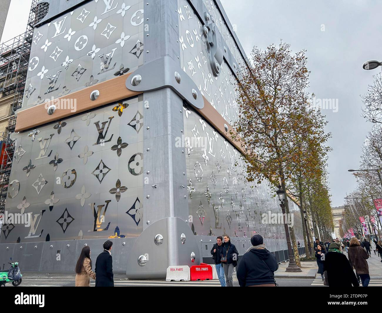 Paris, France, Facade, COnstruction Site, New Louis Vuitton LVMH Luxury ...