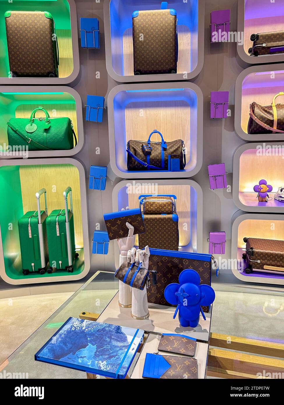 Paris, France, Display inside, Louis Vuitton LVMH Luxury Store (on Ave ...