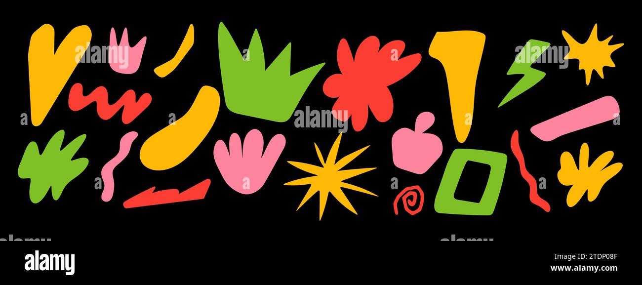 Collection of abstract organic freeform shapes. Doodle design elements ...