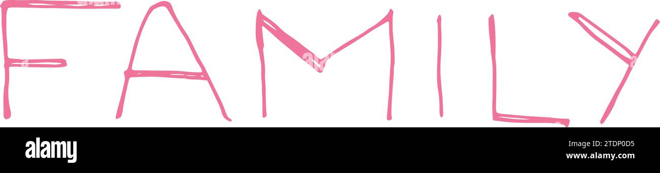 Family handwritten lettering. Paint brush careless inscription. Family ...