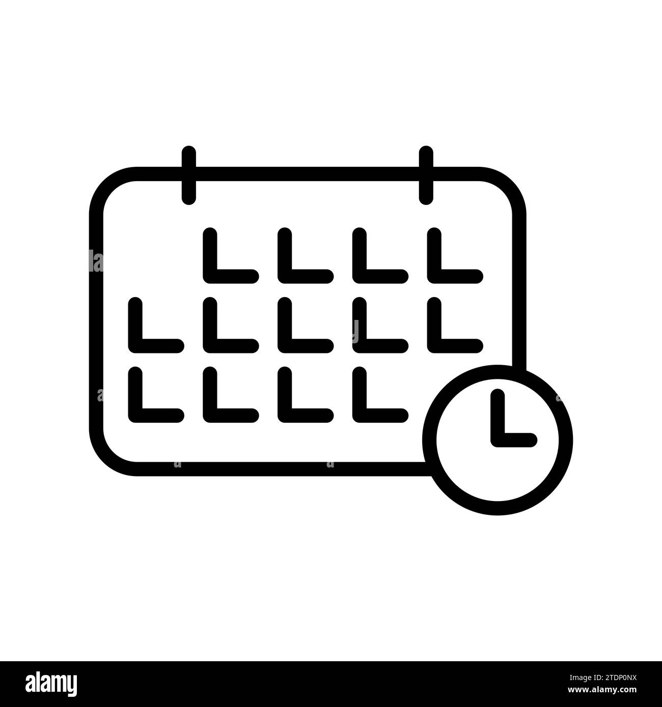 calendar clock outline vector icon Stock Vector Image & Art - Alamy