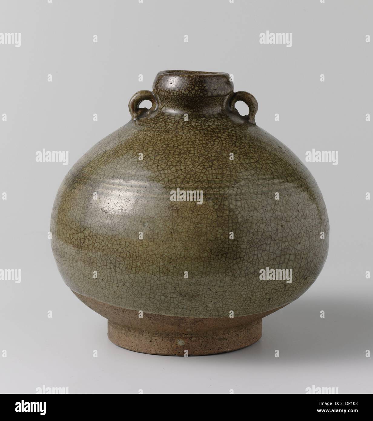 Ovoid jar with incised lines and a green glaze, anonymous, anonymous, c ...