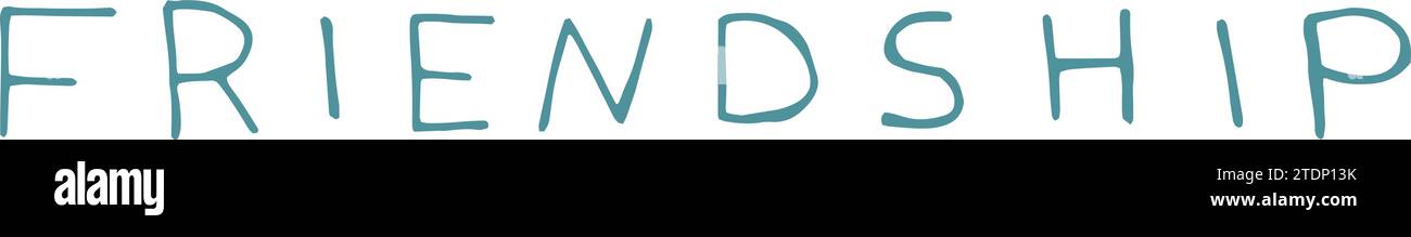 Friendship handwritten lettering. Paint brush careless inscription ...