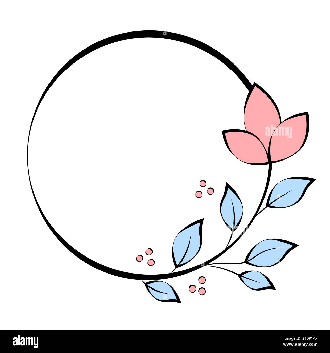 Round Flower Frame. Doodle illustration Stock Vector Image & Art - Alamy