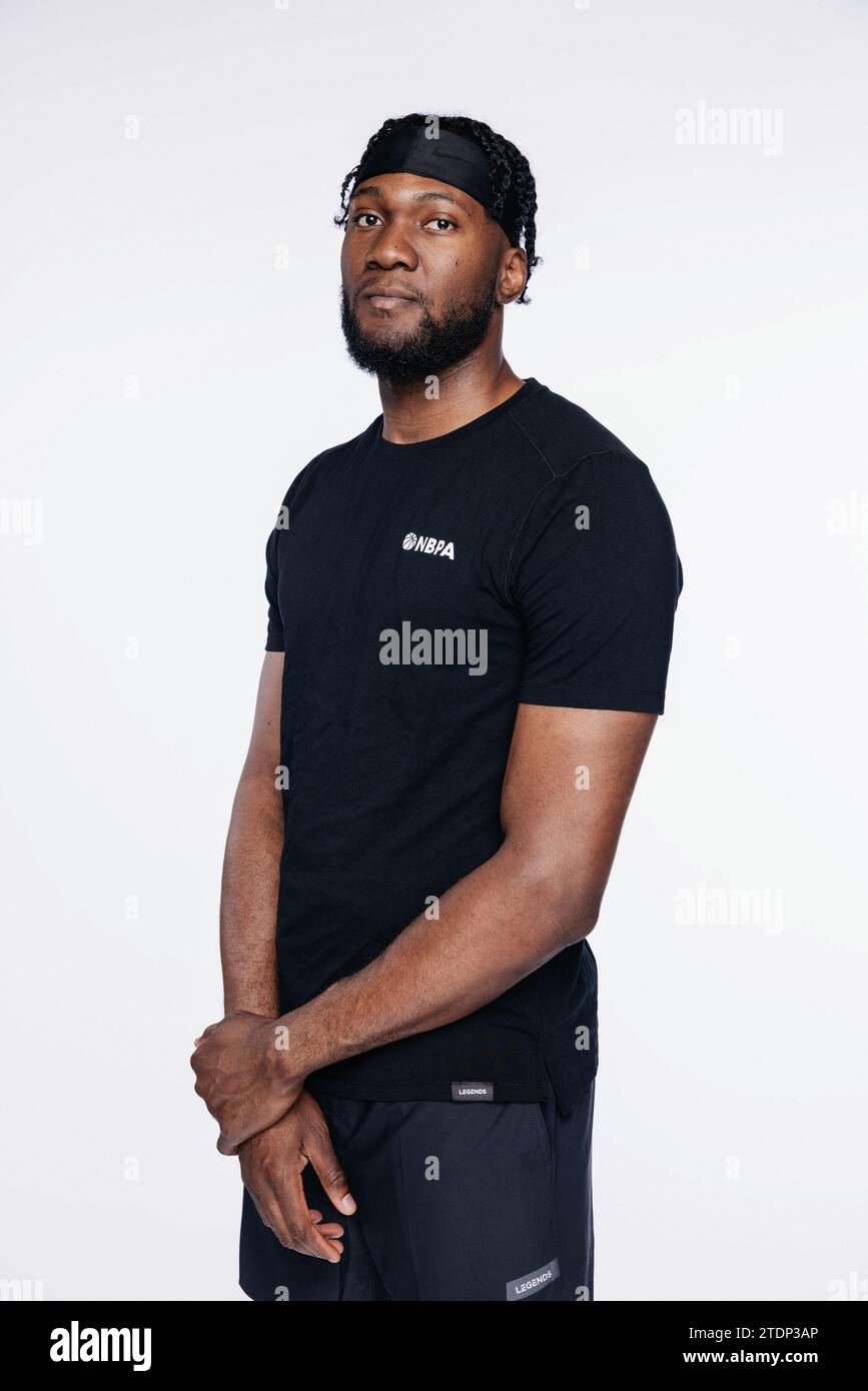 Bruno Fernando poses for a portrait on October 2, 2023 in Atlanta ...