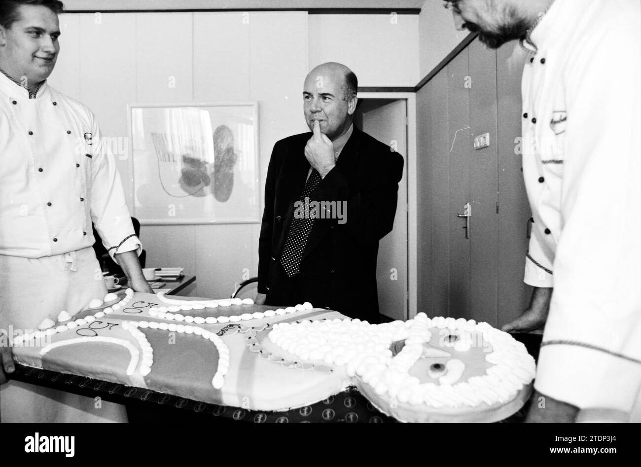 Mayor of Velsen Fons Hertog receives an Abraham, a traditional type of ...