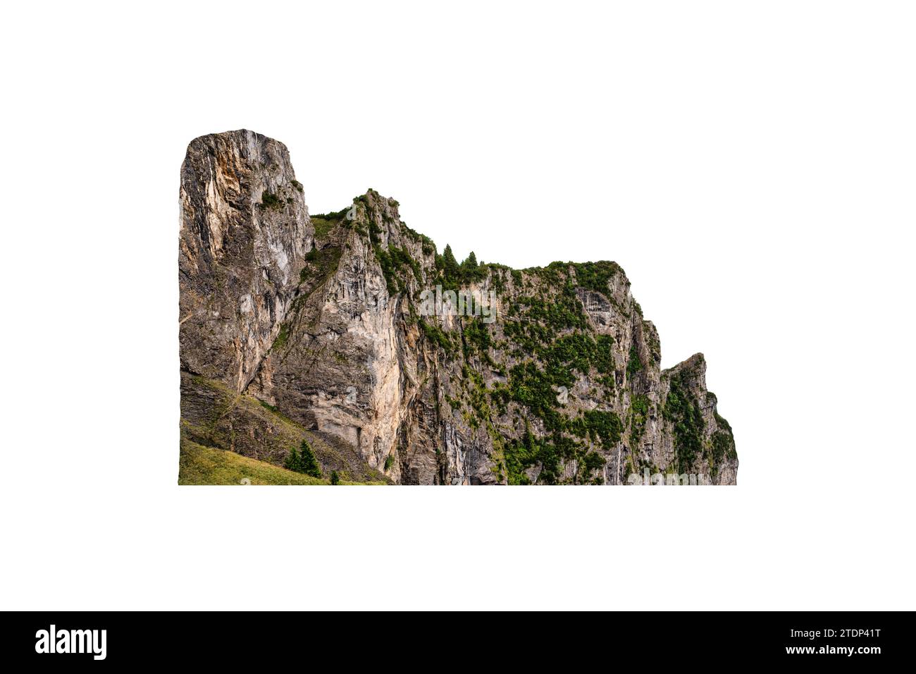 Limestone mountain isolated on white background Stock Photo - Alamy