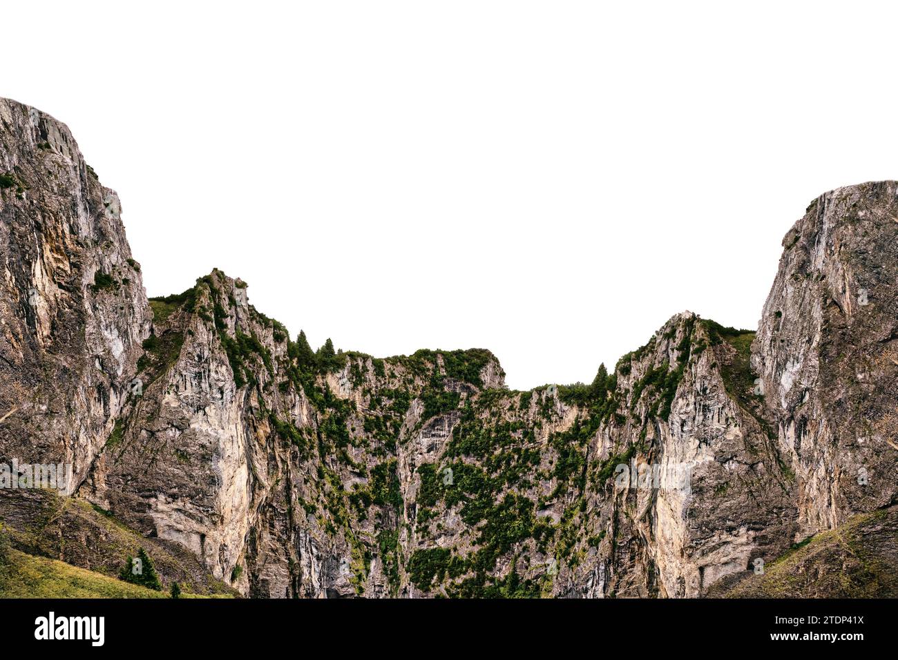 Limestone mountain isolated on white background Stock Photo - Alamy