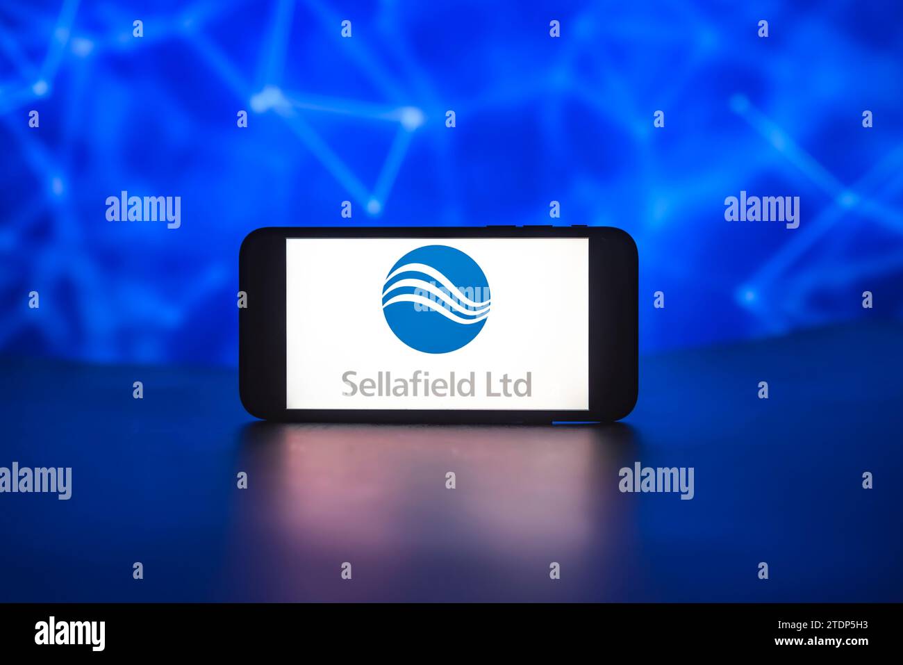 In this photo illustration, the Sellafield Ltd logo is seen displayed ...