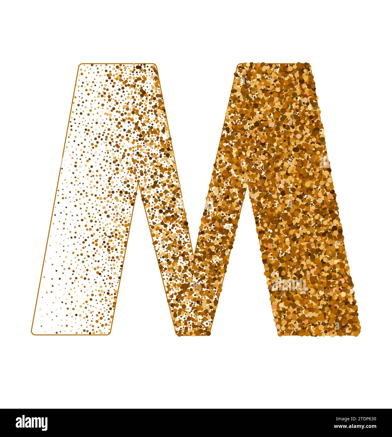 Letter M of Latin alphabet decorated with sand effect stipple texture ...