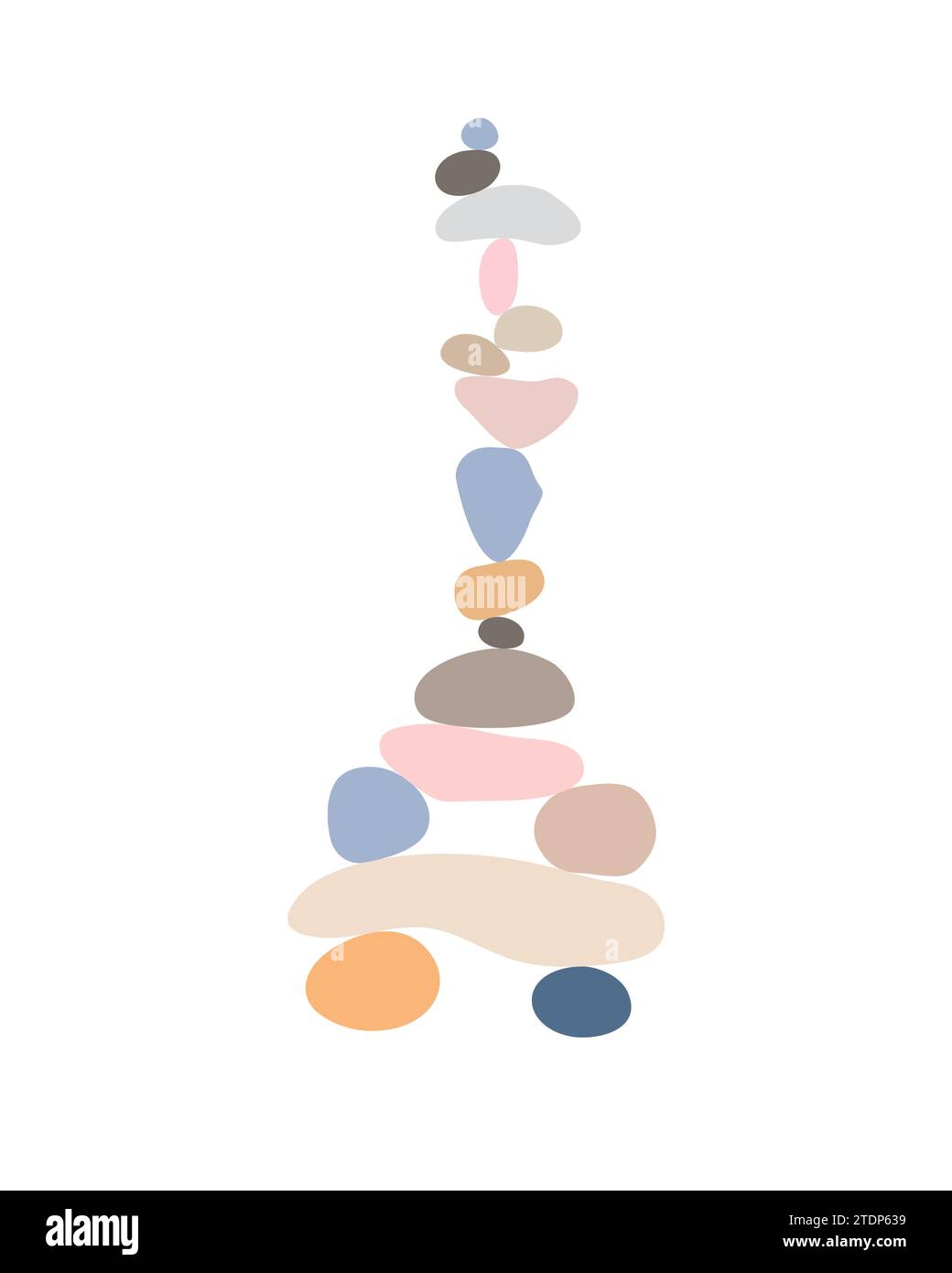 Zen stones cairns simple abstract flat style vector illustration, relax ...