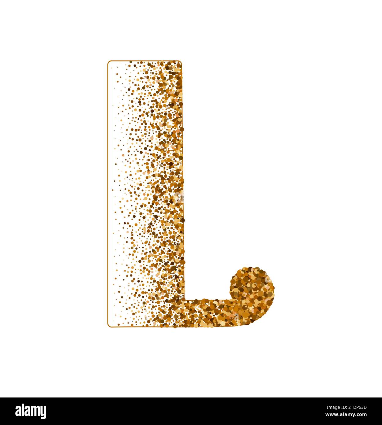 Letter L of Latin alphabet decorated with sand effect stipple texture ...