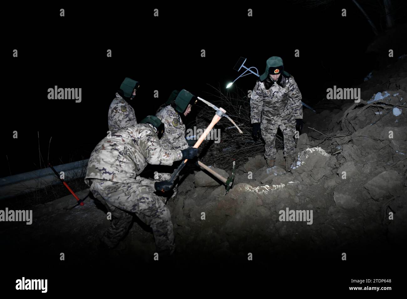 Beijing, China's Gansu Province. 19th Dec, 2023. Soldiers conduct ...