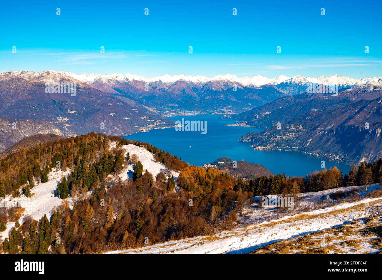 Panorama on Lake Como, photographed from Monte San Primo, with Bellagio ...