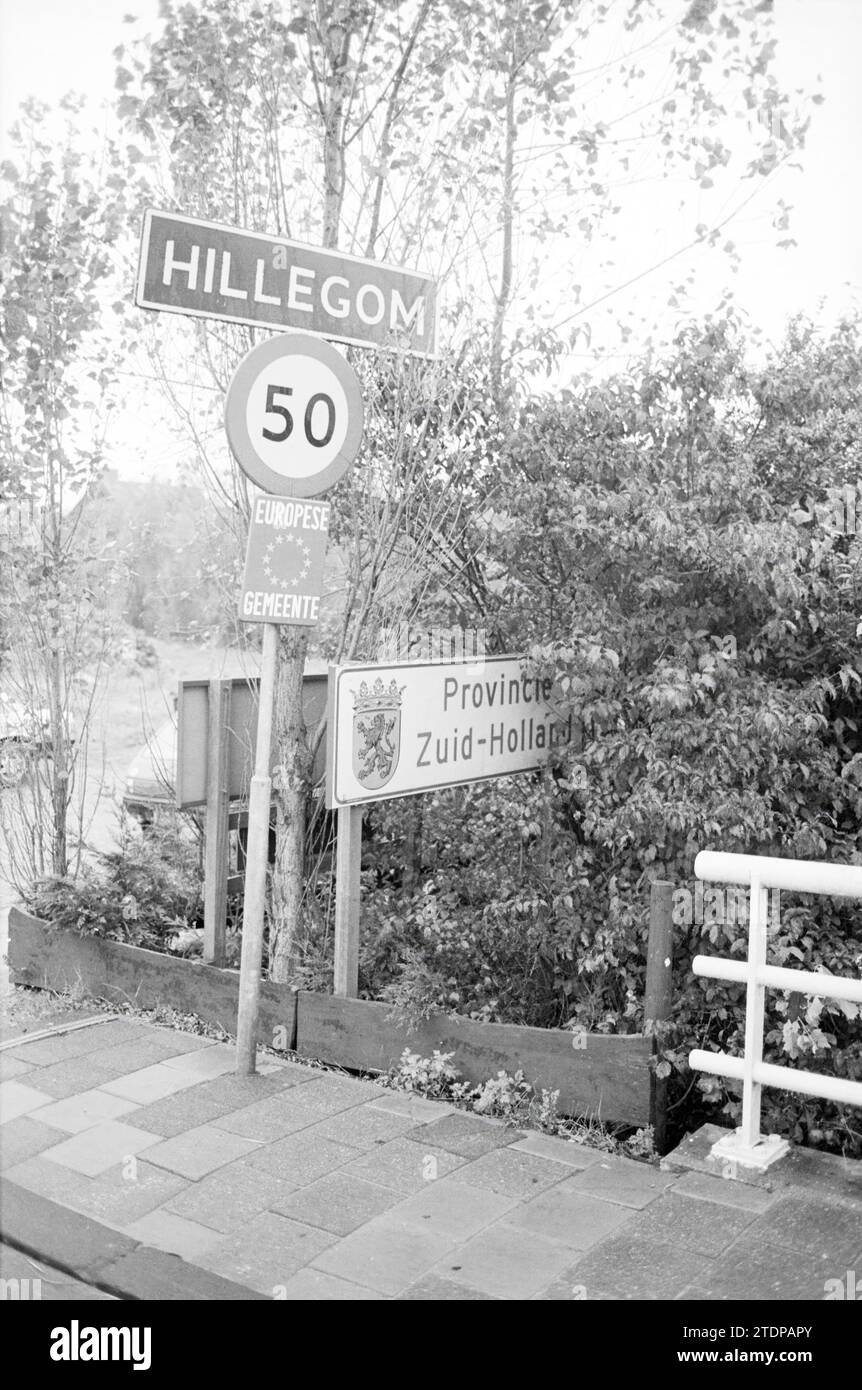 Signs indicating the province of North Holland and South Holland near ...