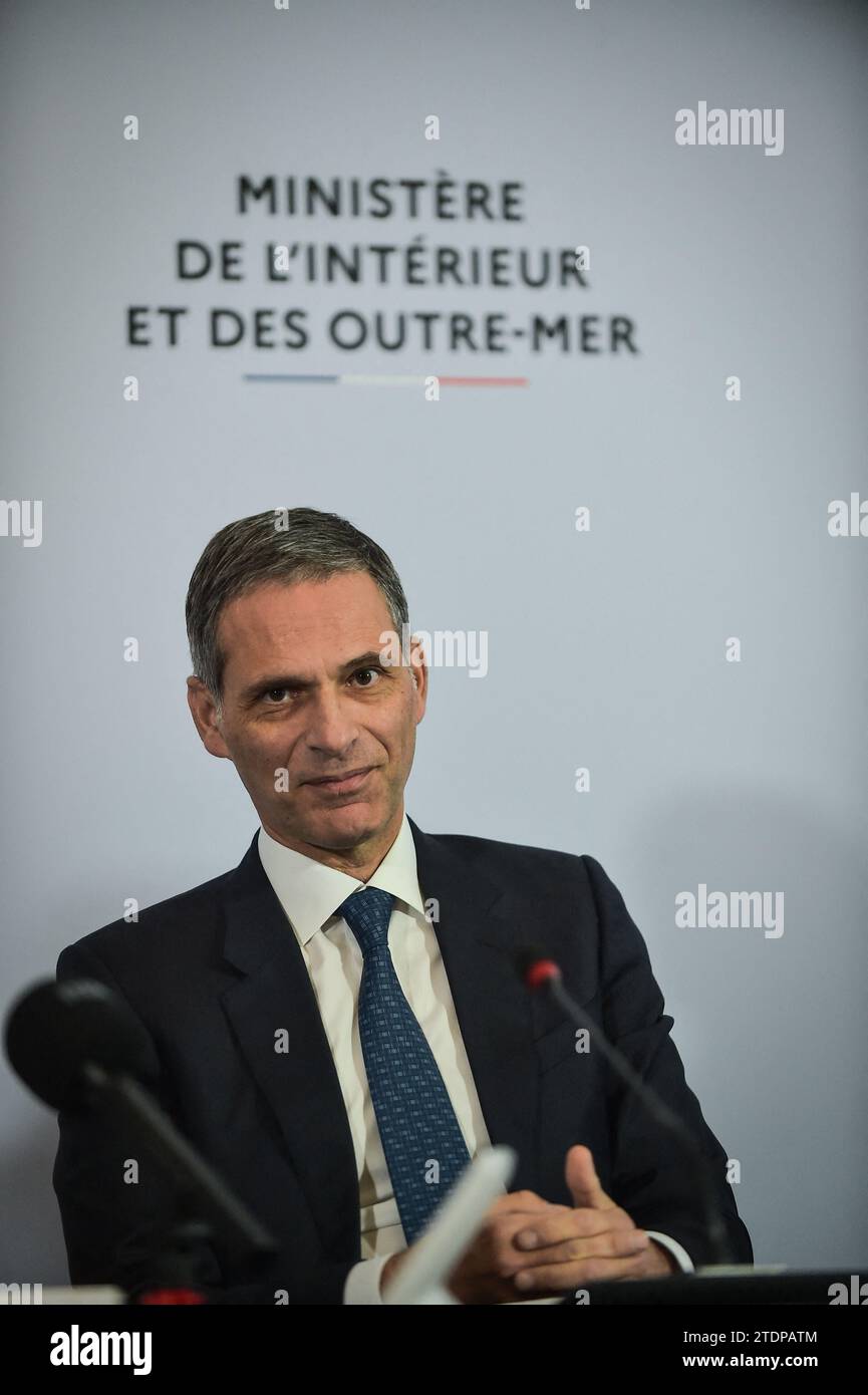 Paris, France. 19th Dec, 2023. CEO of CMA CGM Rodolphe Saade looks on ...
