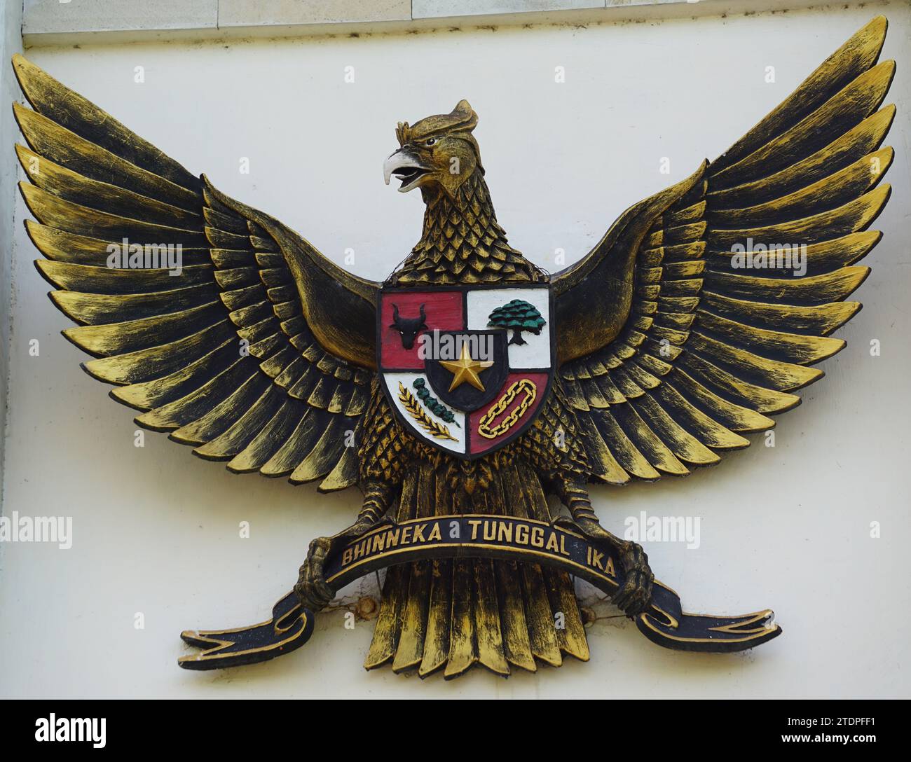 Garuda Pancasila (Indonesian five principles) with a natural background ...