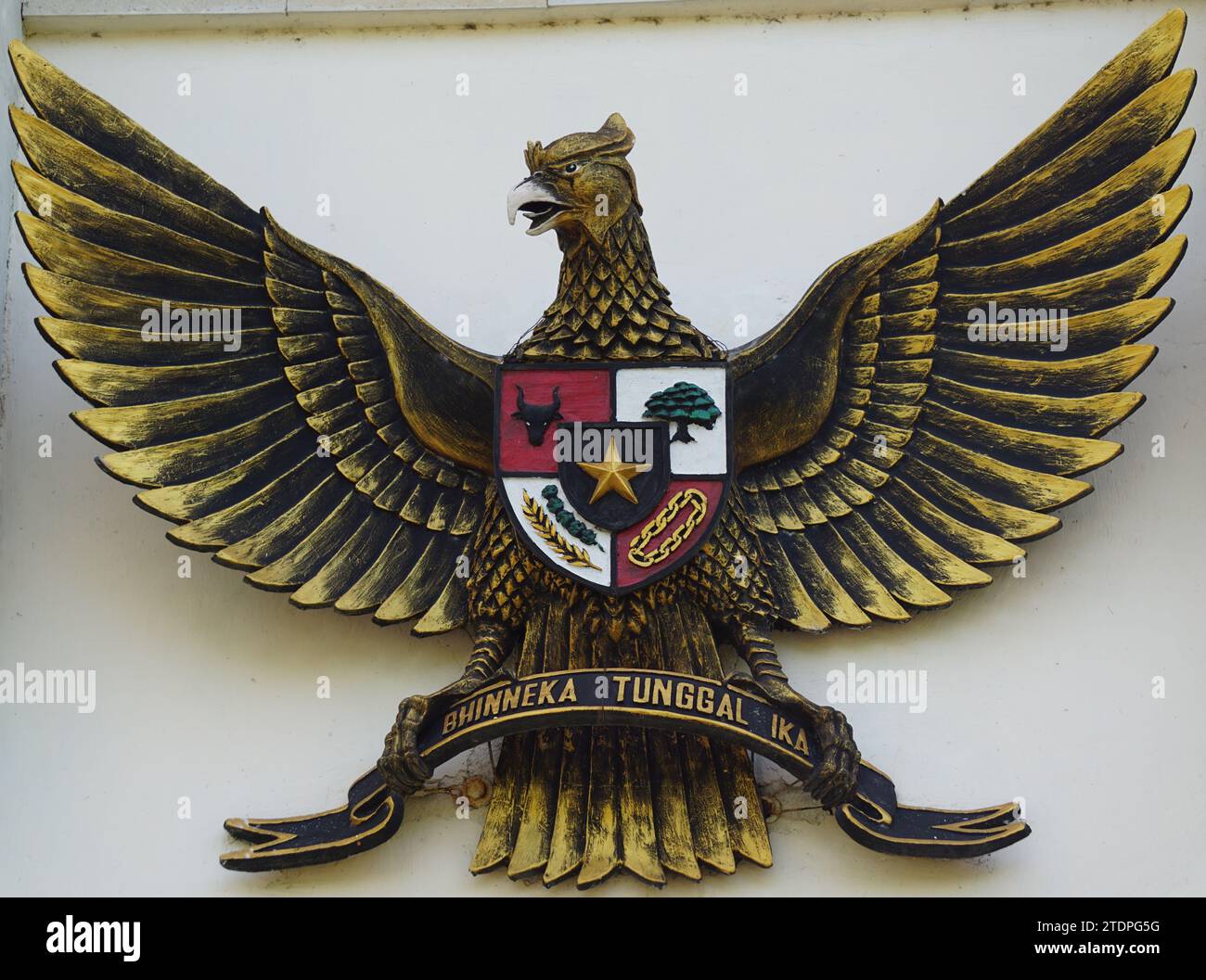 Garuda Pancasila (Indonesian five principles) with a natural background ...
