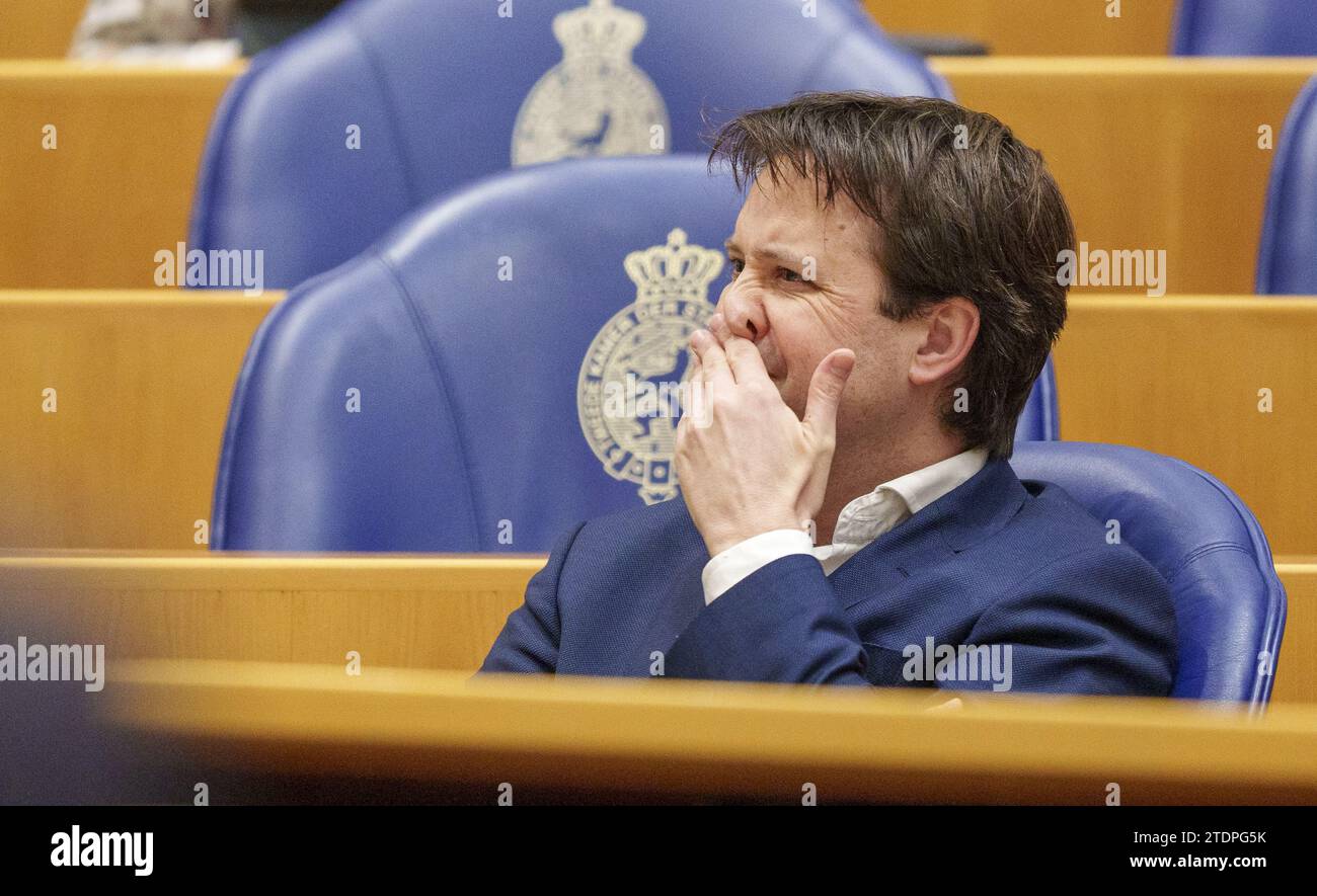 The Hague, Netherlands. 19 December, 2023. Joost Sneller (D66) during ...