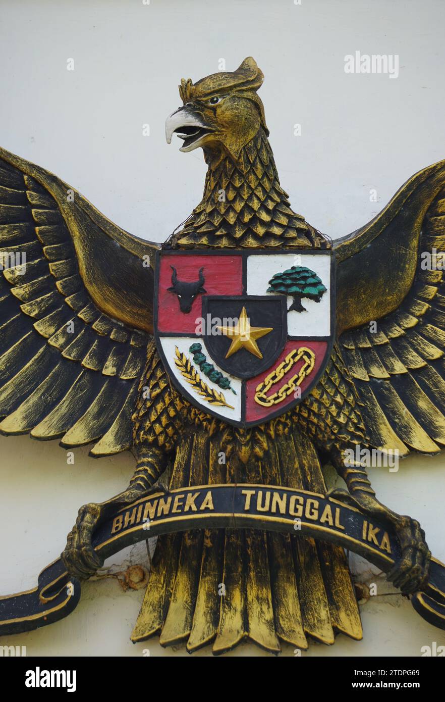 Garuda Pancasila (Indonesian five principles) with a natural background ...