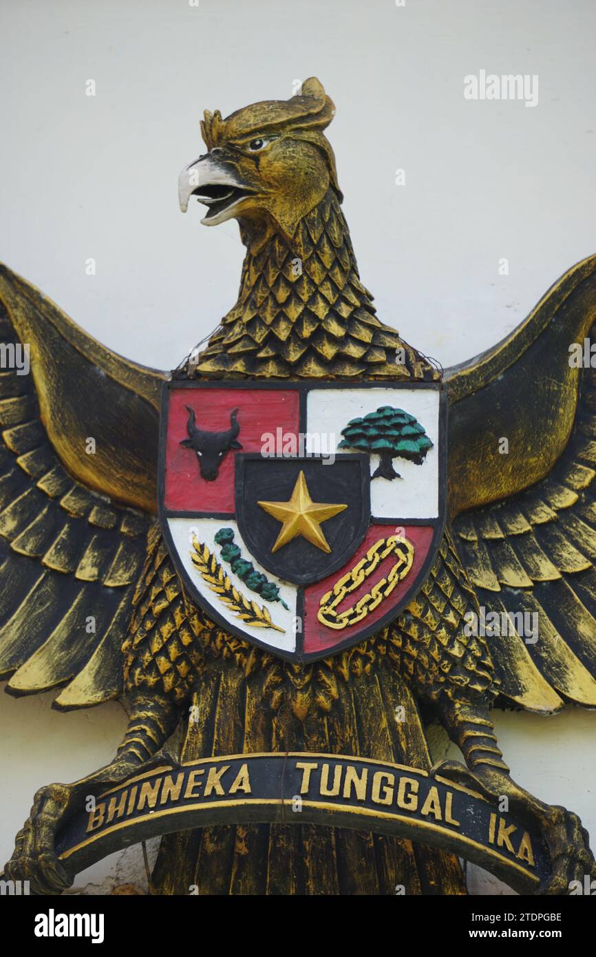 Garuda Pancasila (Indonesian five principles) with a natural background ...