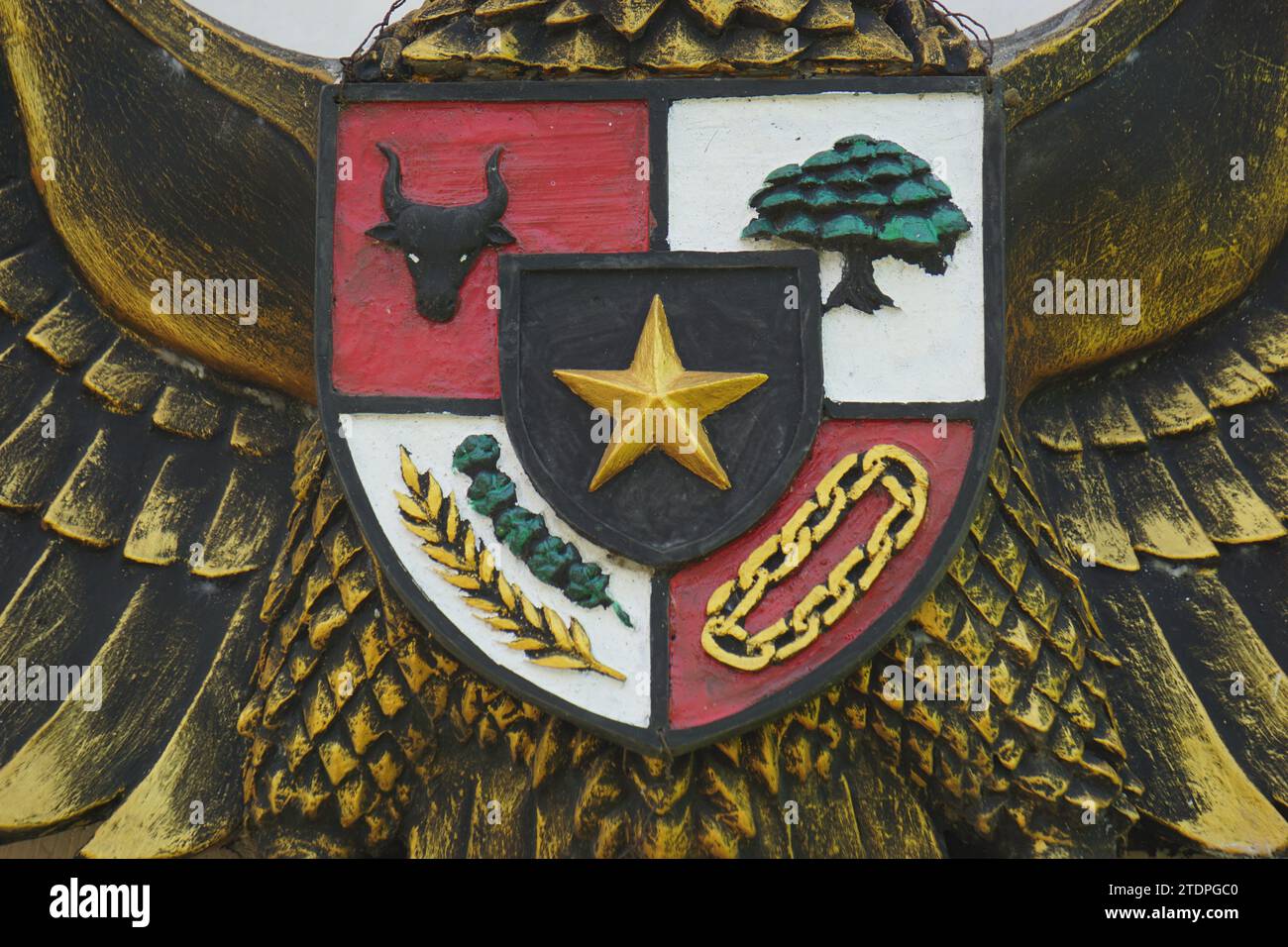 Garuda Pancasila (Indonesian five principles) with a natural background ...