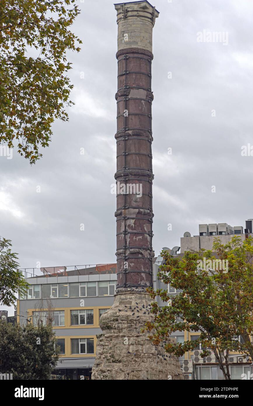Istanbul, Turkey - October 18, 2023: Column of Constantine at Vezirhan ...