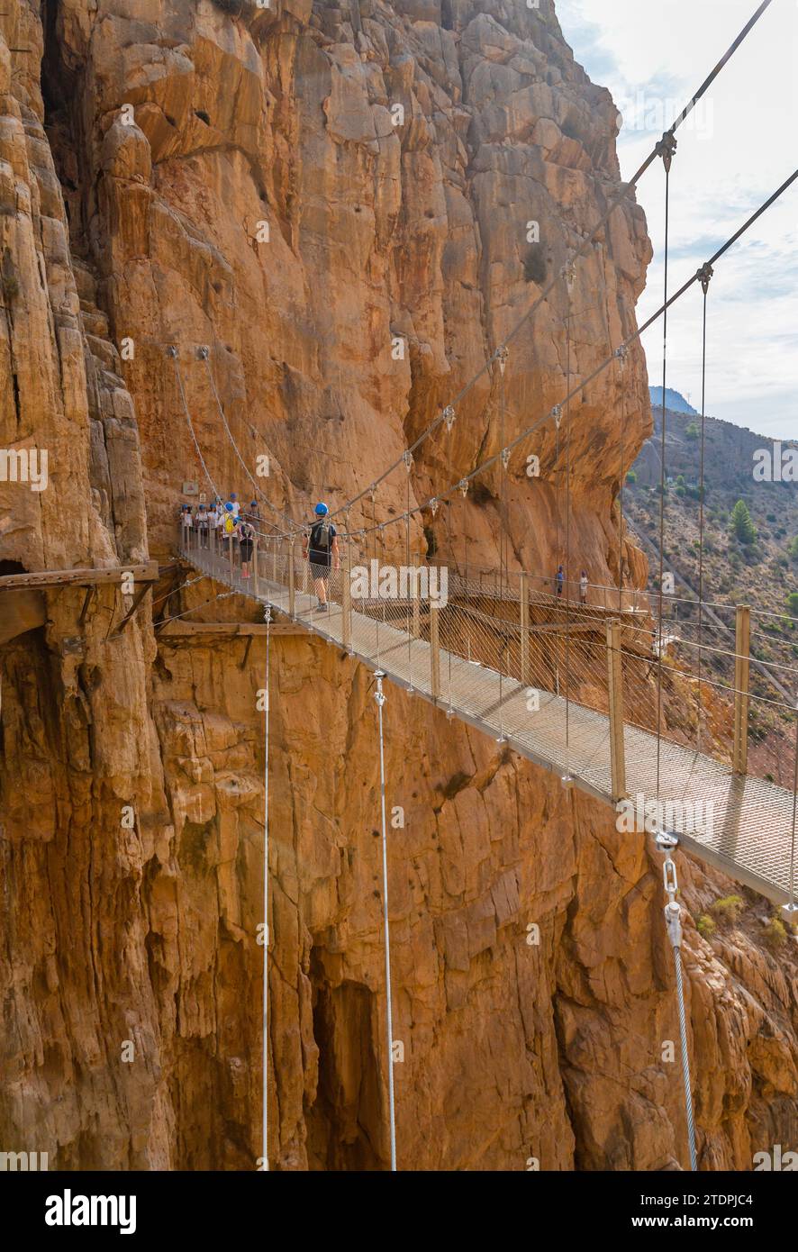 Caminito Del Rey, Spain, October 19, 2023: Visitors Walking Along the ...
