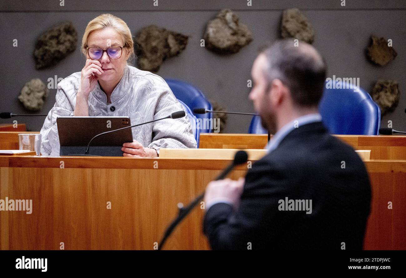 THE HAGUE - Sigrid Kaag, outgoing Minister of Finance during a debate ...