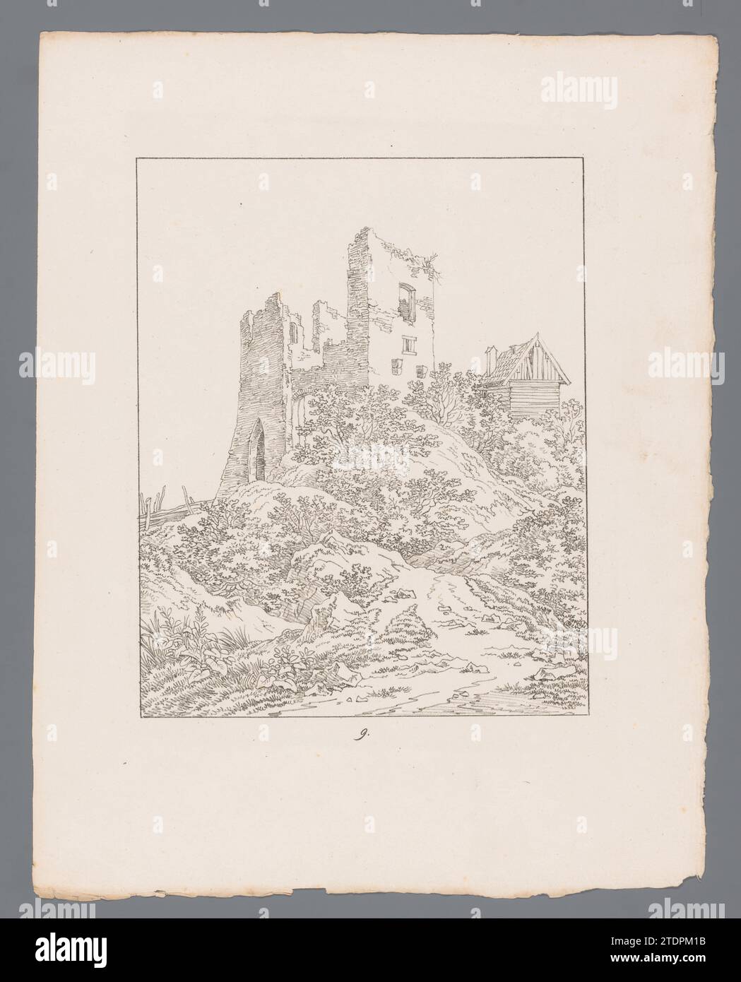 View of a ruin, Max Josef Wagenbauer, 1823 paper paper Stock Photo - Alamy