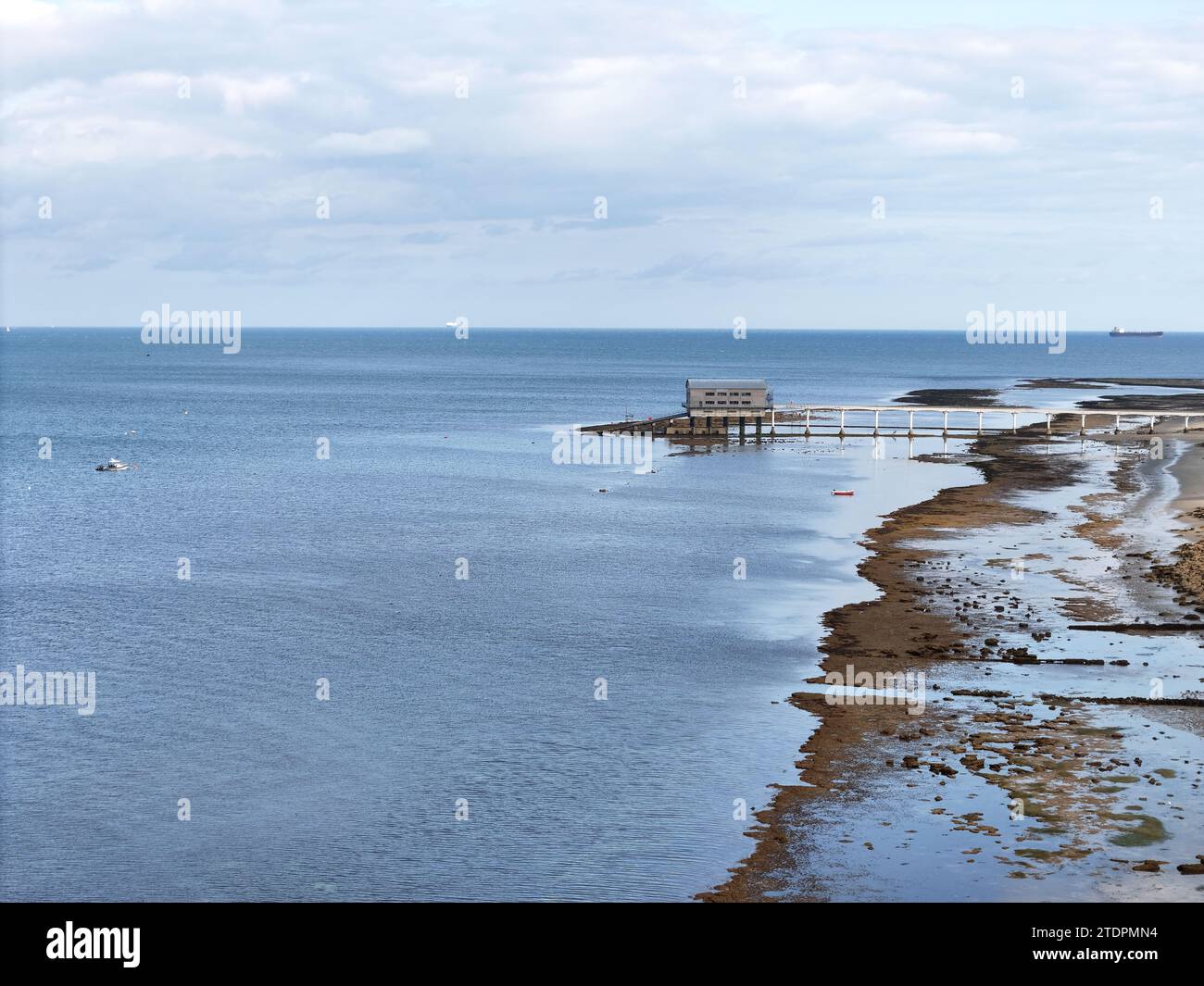 RNLI Lifeboat station Bembridge Isle of wight UK Drone Aerial Stock ...