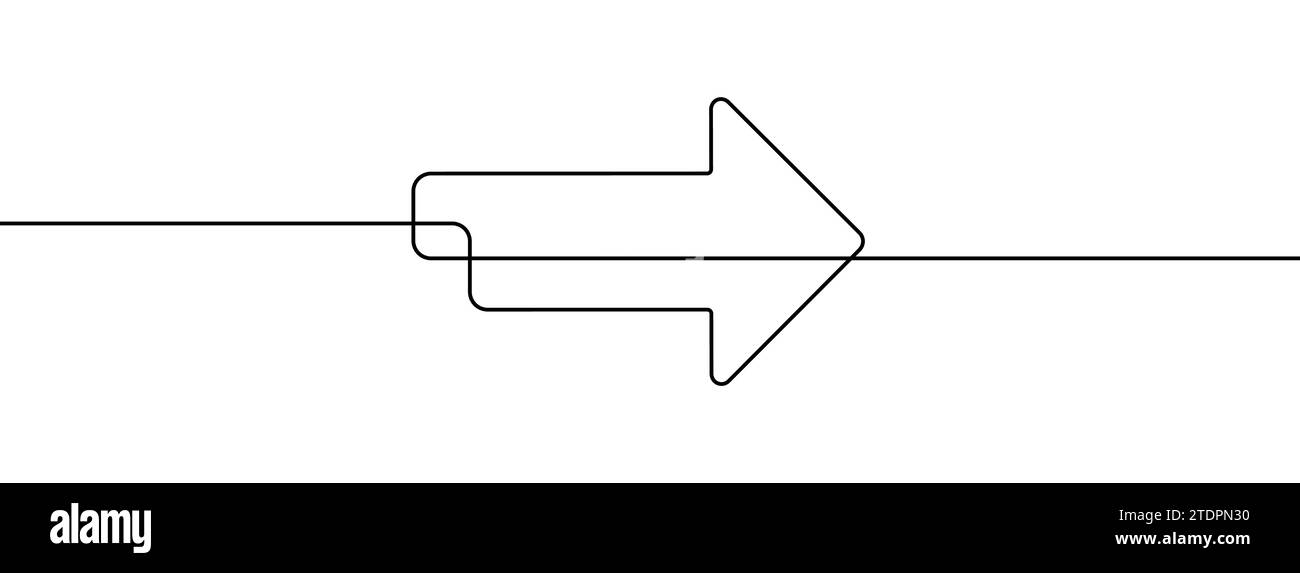 Continuous editable line drawing of arrow. One line drawing background ...