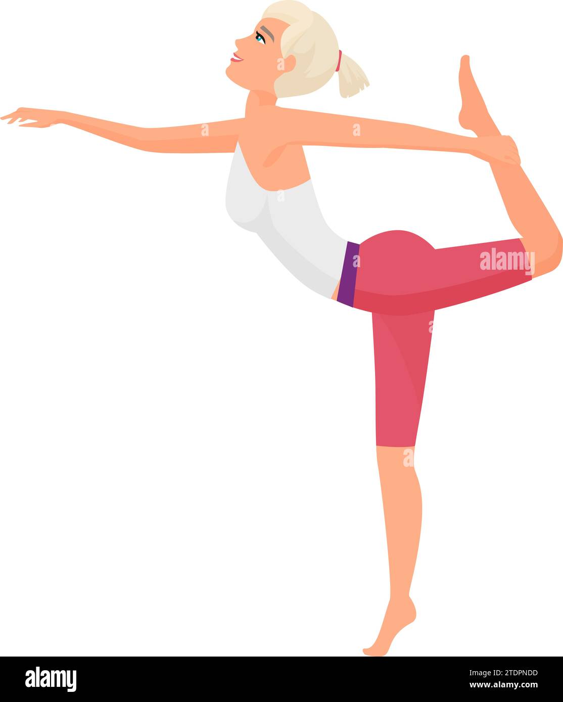 Student girl in yoga pose. Female student training sport, fitness ...