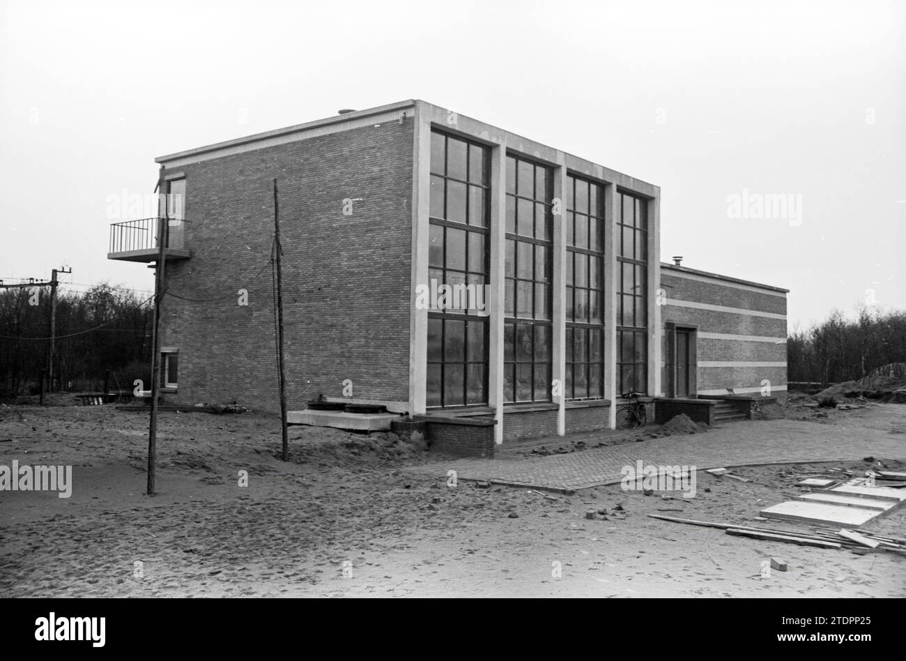 Exterior commercial building, possible pumping station or water mains ...