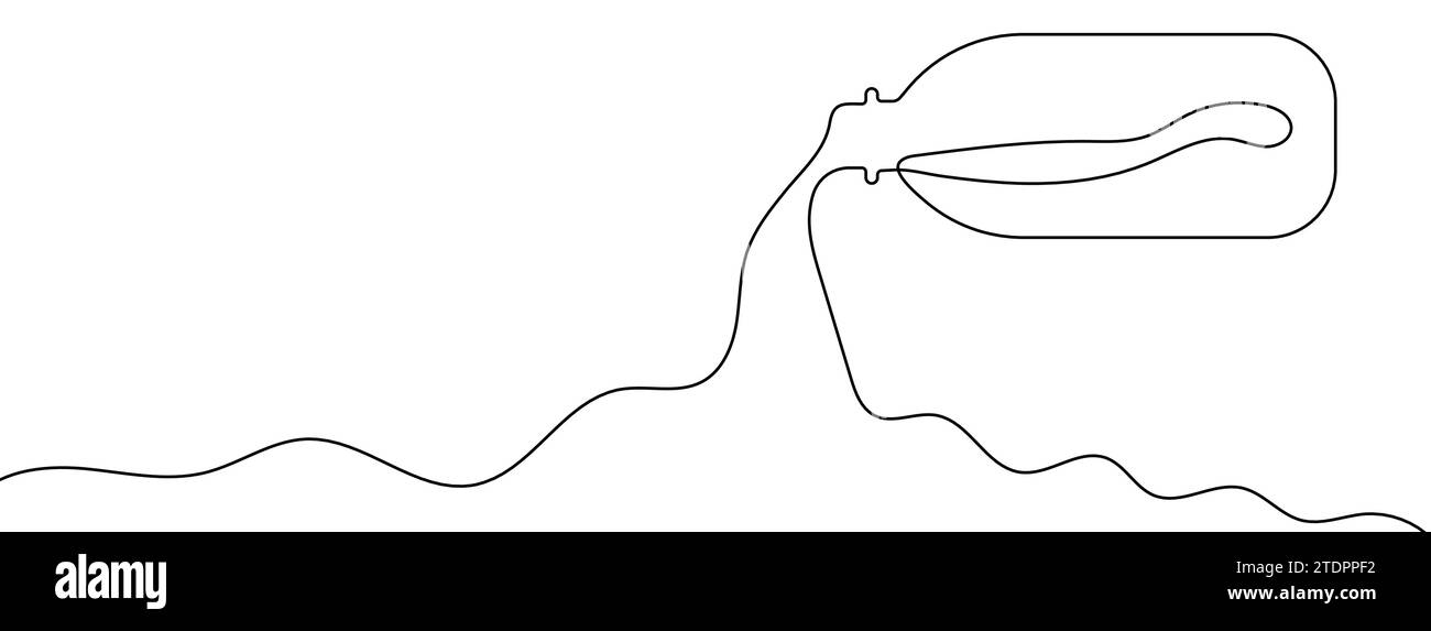 Continuous editable line drawing of bottle. One line drawing background ...