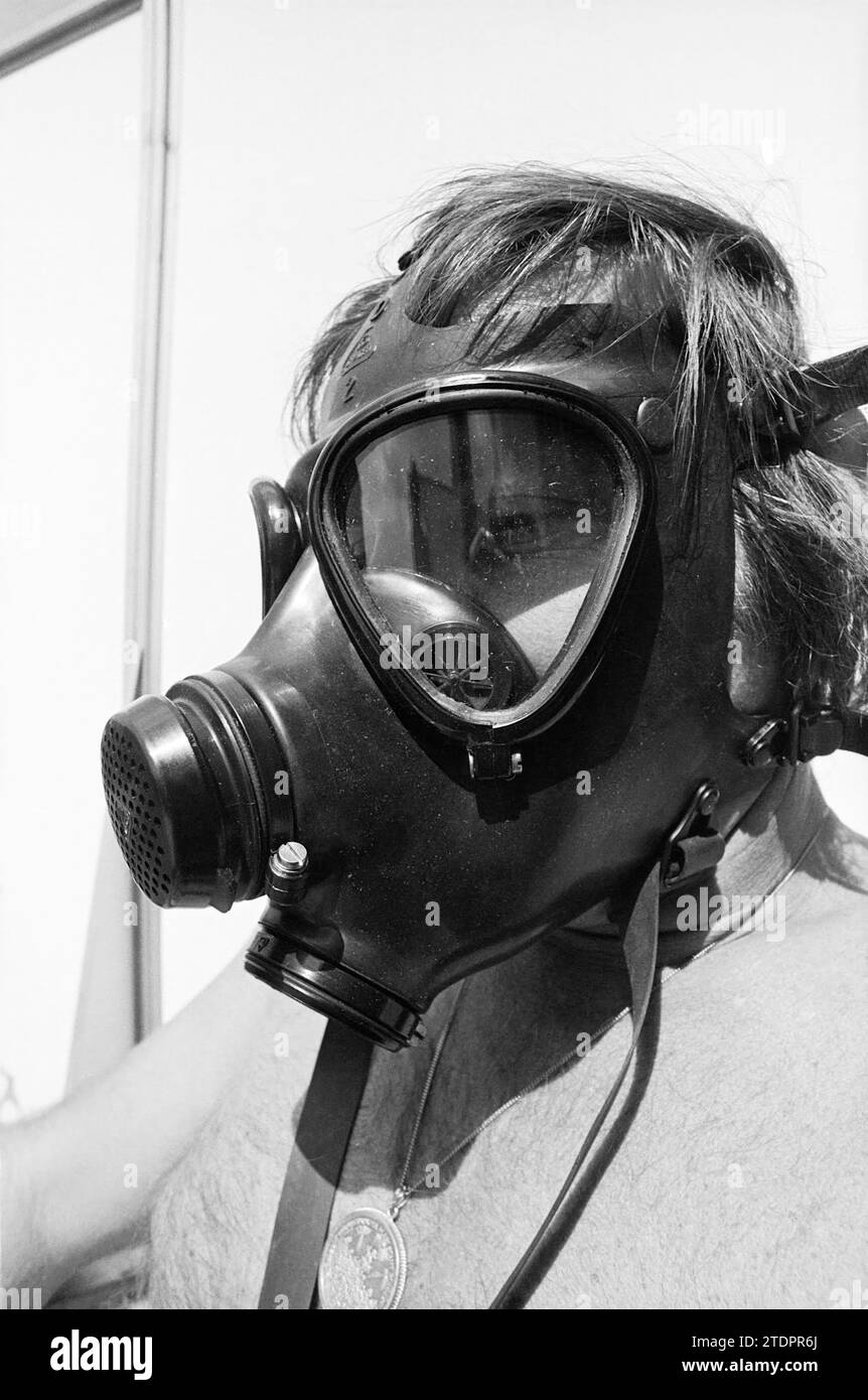 Mr. de Jong with Gas Mask, Persons, 12-07-1973, Whizgle News from the ...