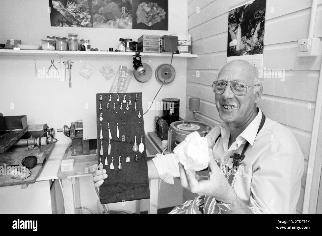 Mr Van Lierop with mineral processing, Persons, Stones, stone laying ...