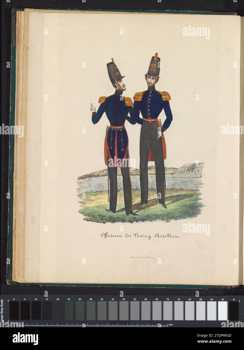 Uniform of the officers of the Vestingartillerie, 1845, 1845 Uniform of ...