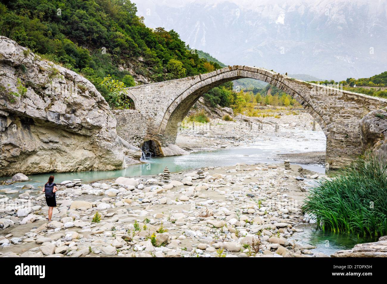 Historical Ottoman Kadiu Bridge in Albania Stock Photo - Alamy