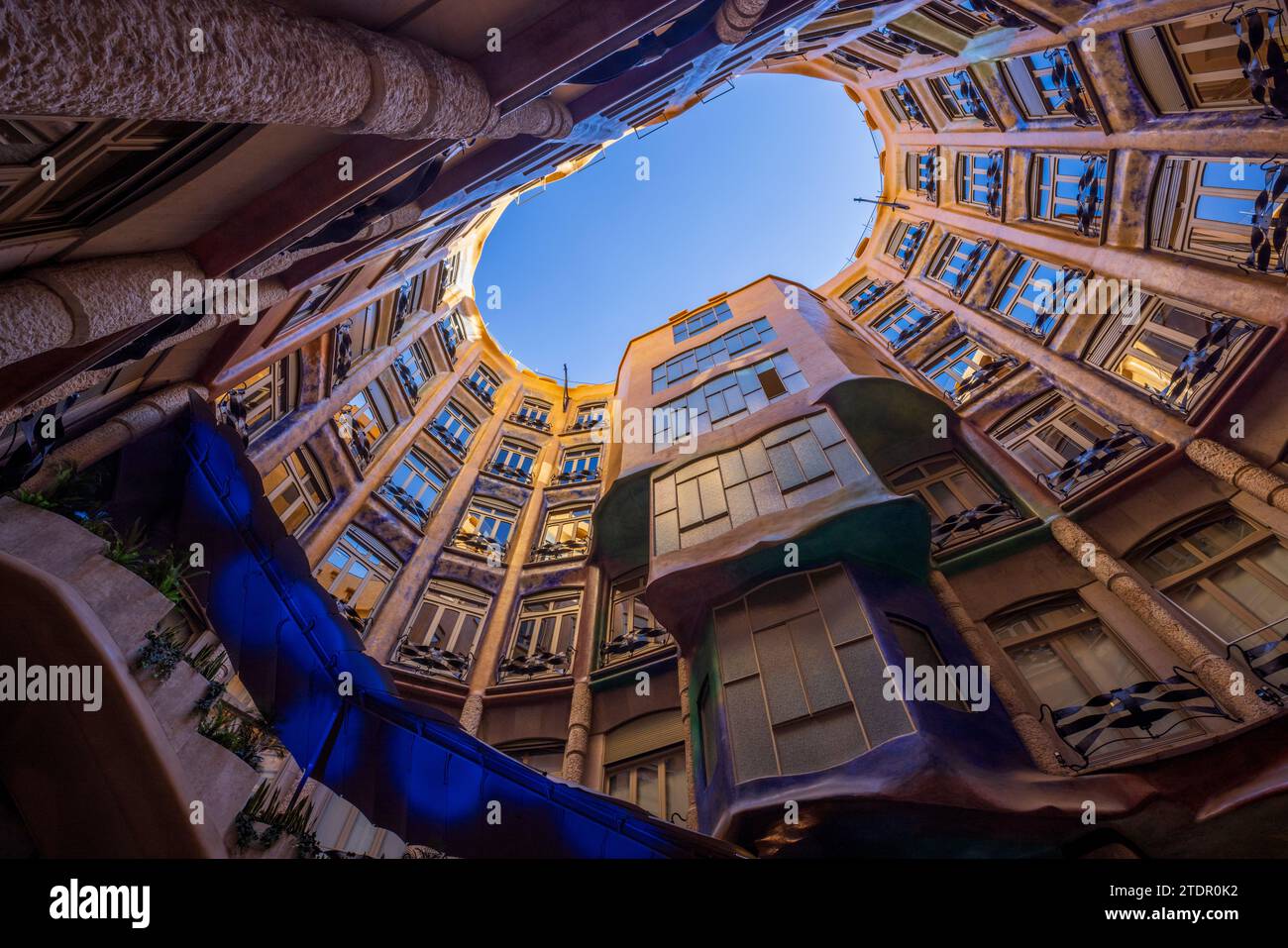 The inner courtyard of Casa Milà, Barcelona, Spain Stock Photo - Alamy
