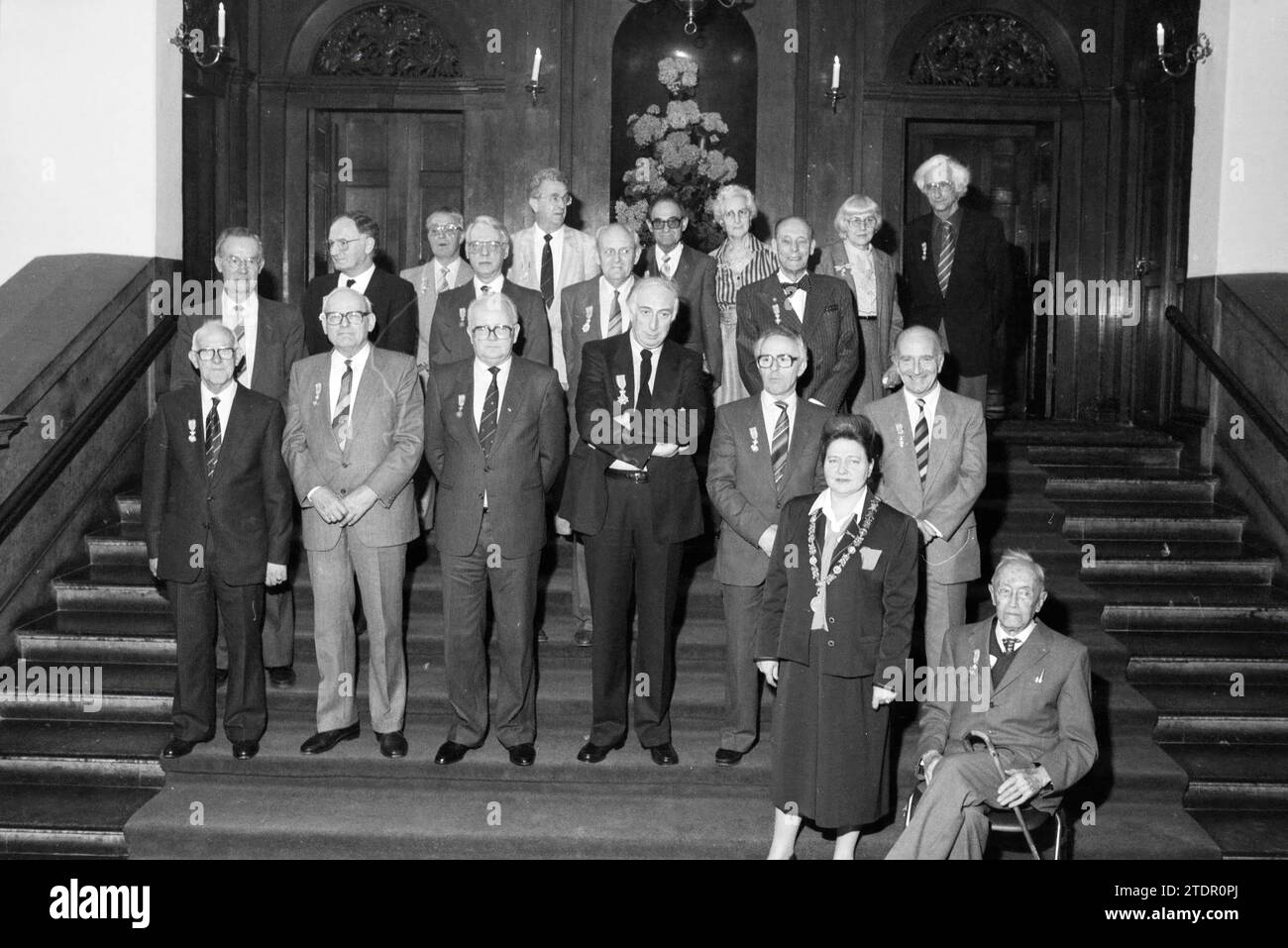 Group of decorated people in Haarlem, Royal honors, Haarlem, The ...