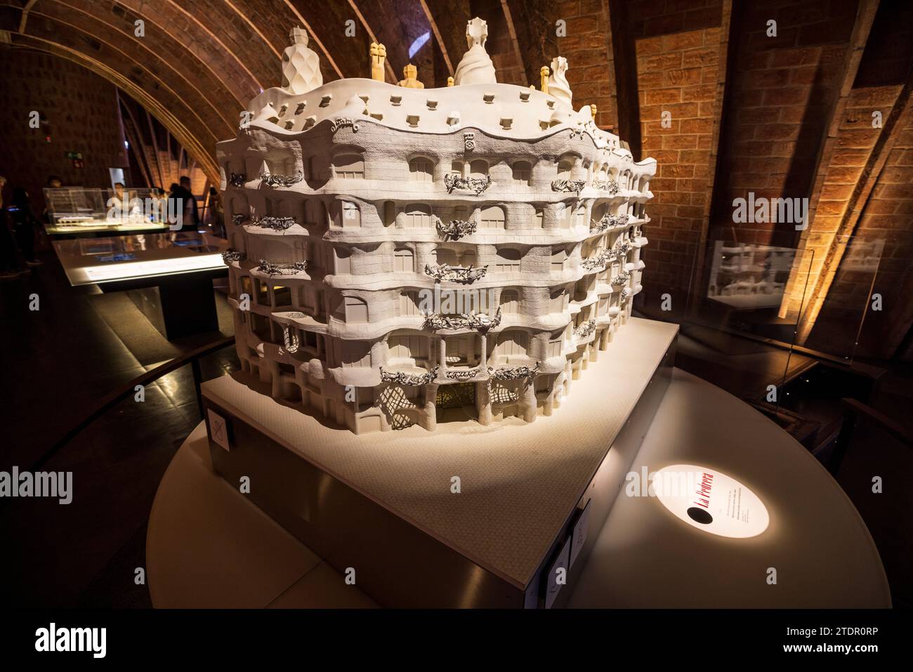 A model of the Casa Mila apartments on display in the attic of Casa Mil, Barcelona, Spain Stock ...