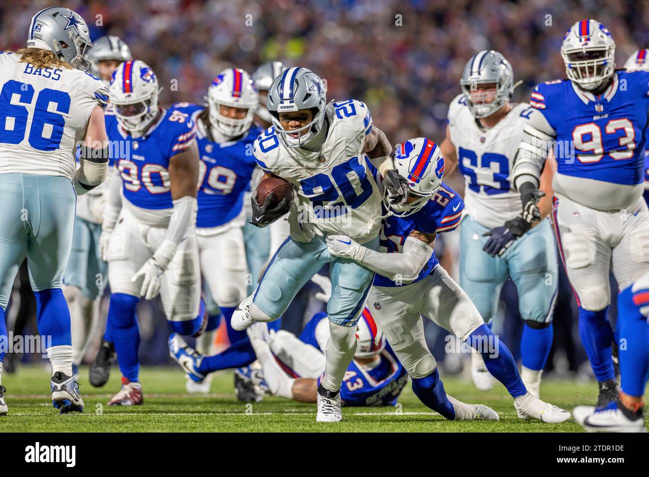 Dallas Cowboys running back Tony Pollard (20) runs the ball and is ...