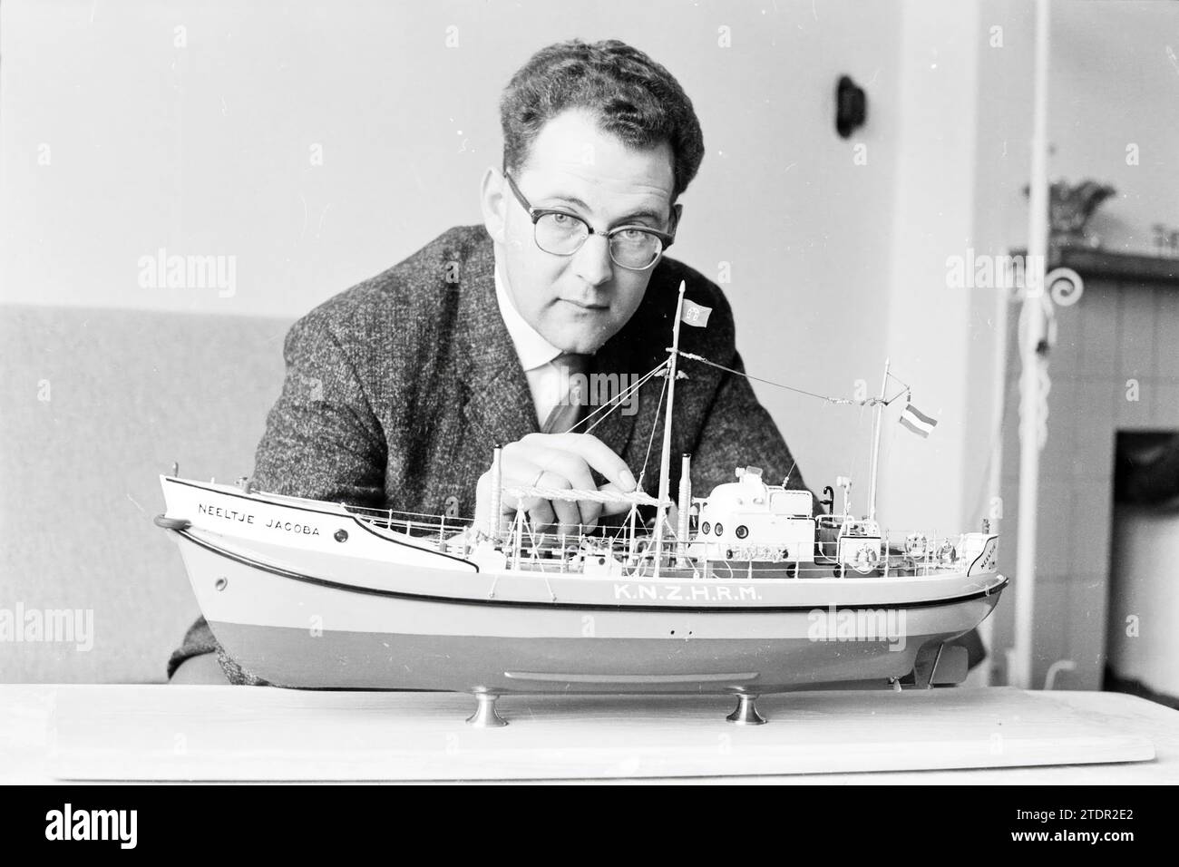 Mr Hartog with ship model, Persons, 19-03-1963, Whizgle News from the ...