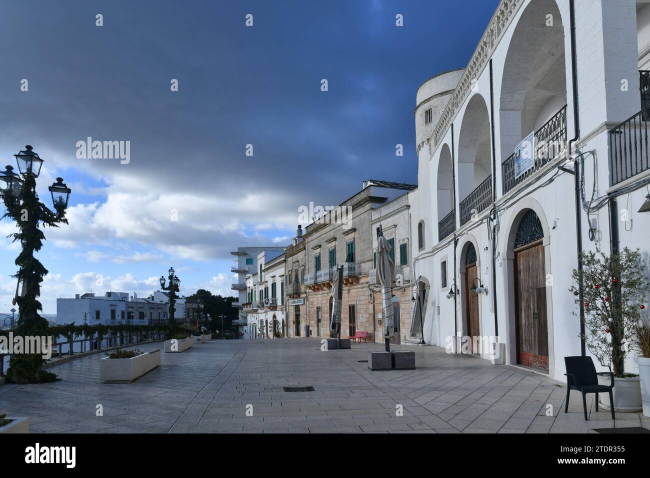 A street of Cisternino, a small town in the Puglia region, Italy Stock ...