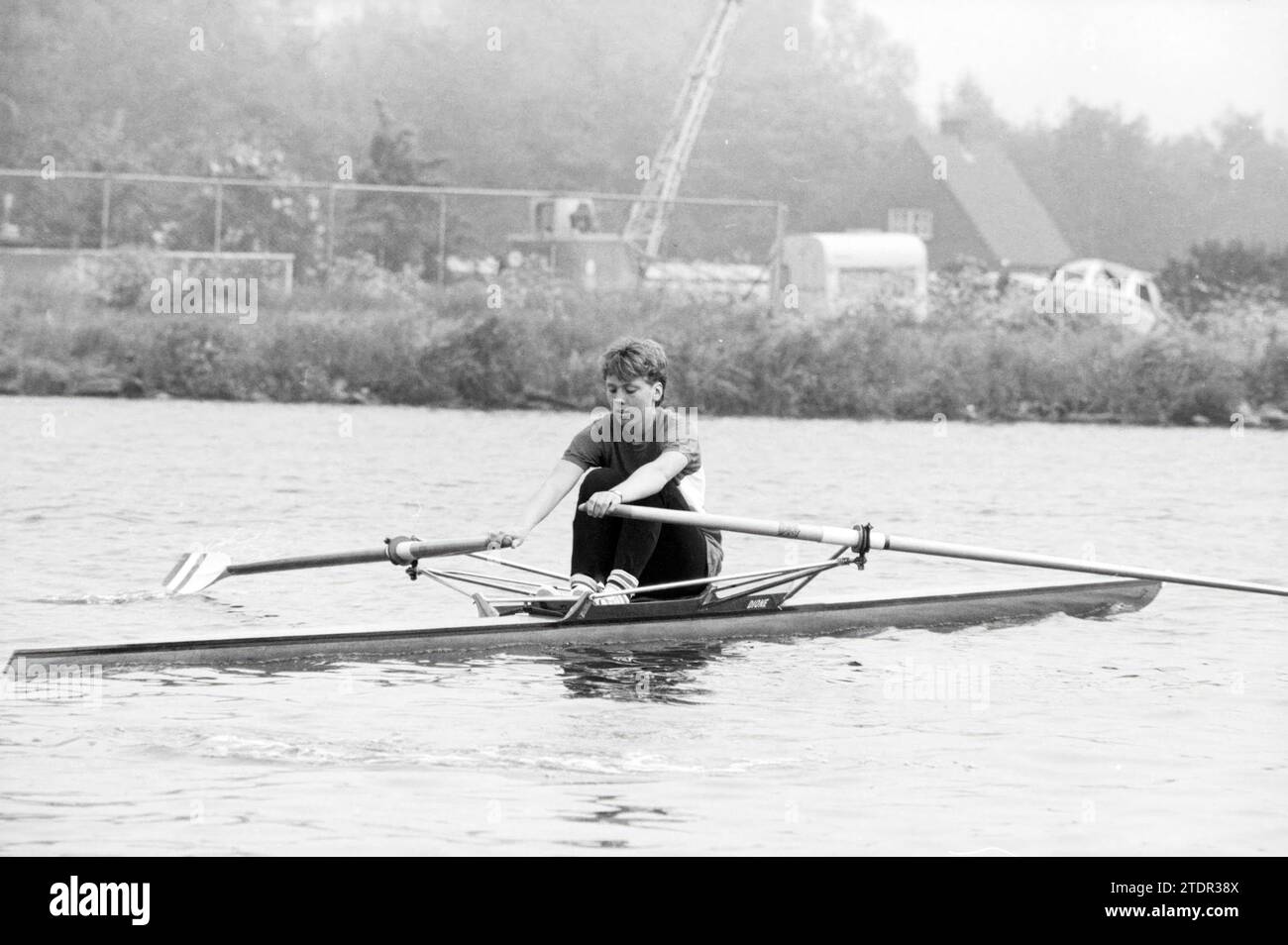 Rowing team four men and one lady, Skif, Haarlem, youth, Rowing, rowing ...