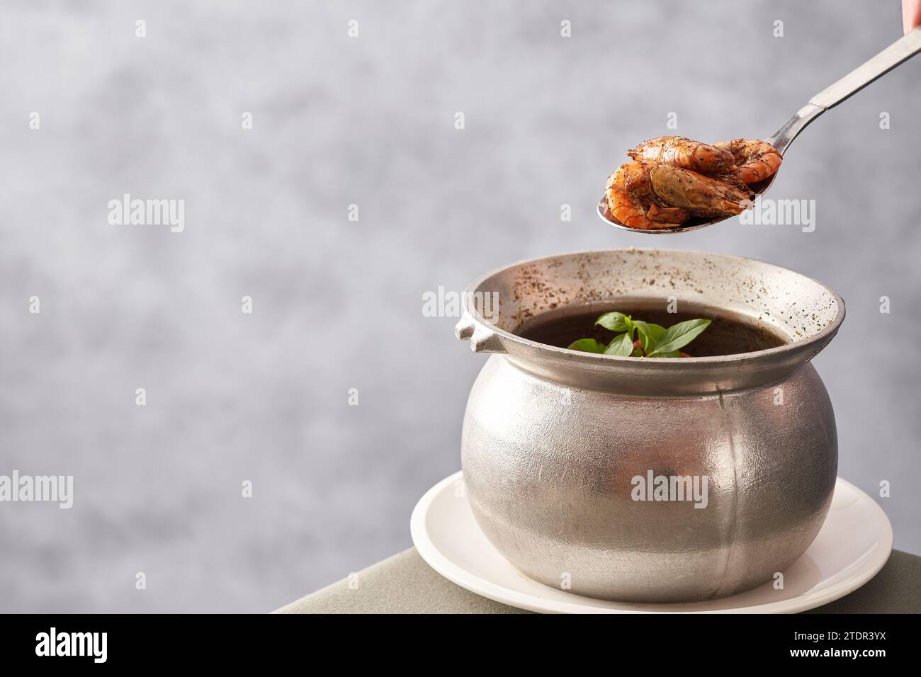 Deep fried giant river prawn with Black Pepper Sauce Stock Photo - Alamy