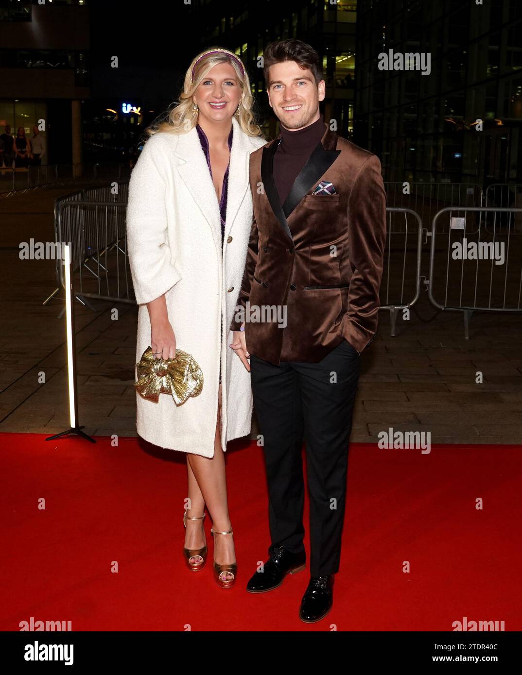 Rebecca Adlington (left) and husband Andy Parsons arrive for the 2023 ...