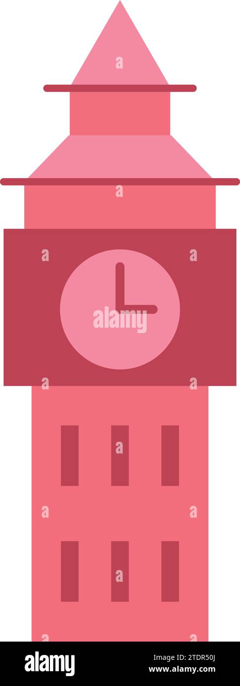 Simple pink flat drawing of the BIG BEN, LONDON Stock Vector Image ...